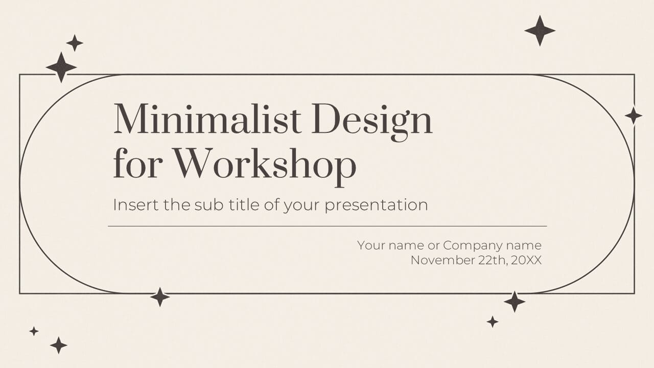 Minimalist Design for Workshop Free Google Slides PPT Templates