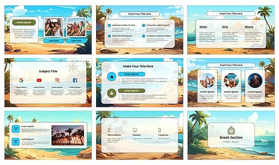 Chillout Beach Presentation Templates - Google Slides PowerPoint