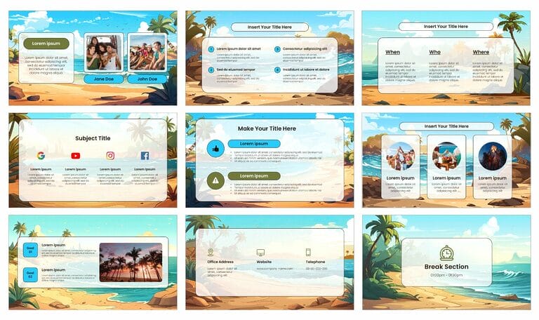 Chillout Beach Presentation Templates - Google Slides PowerPoint