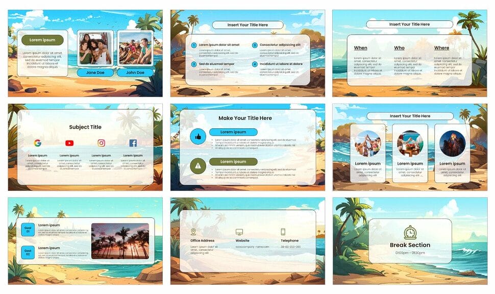 Chillout Beach Presentation Templates - Google Slides PowerPoint