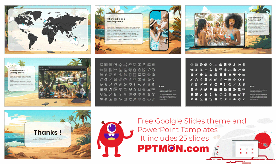 Chillout Beach Presentation Templates - Google Slides PowerPoint