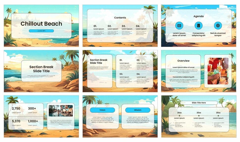 Chillout Beach Presentation Templates - Google Slides PowerPoint
