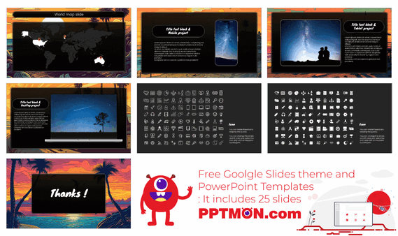 Sunset Beach Aesthetic Free Google Slides PowerPoint Templates