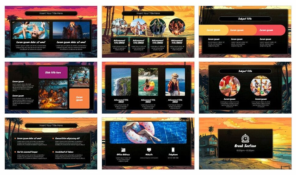 Sunset Beach Aesthetic Free Google Slides PowerPoint Templates