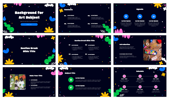 Background for Art Subject Google Slides PowerPoint Templates