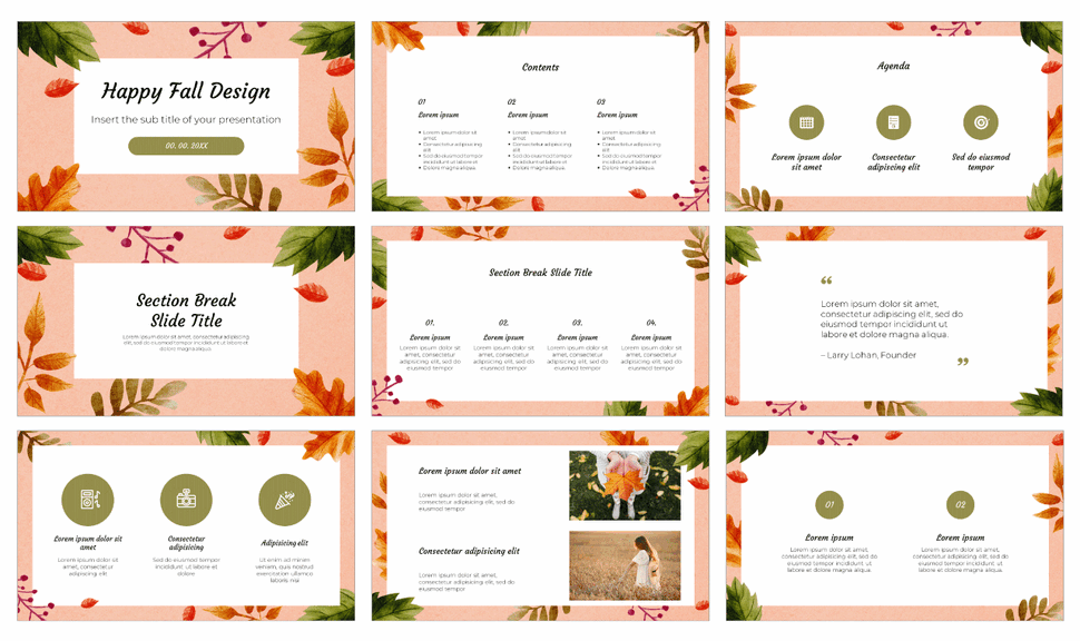 Happy Fall Design Google Slides Themes PowerPoint Templates