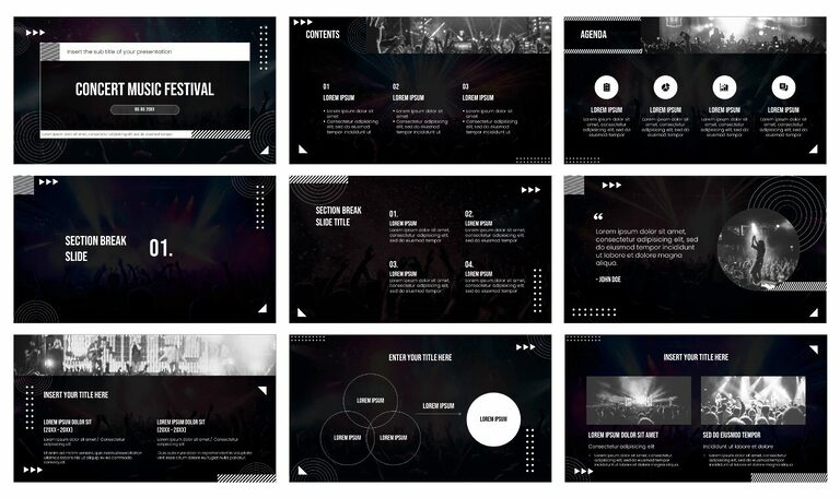Concert Music Festival Google Slides Theme PowerPoint Template
