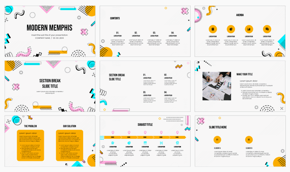 Modern Memphis Free Google Slides Theme PowerPoint Template