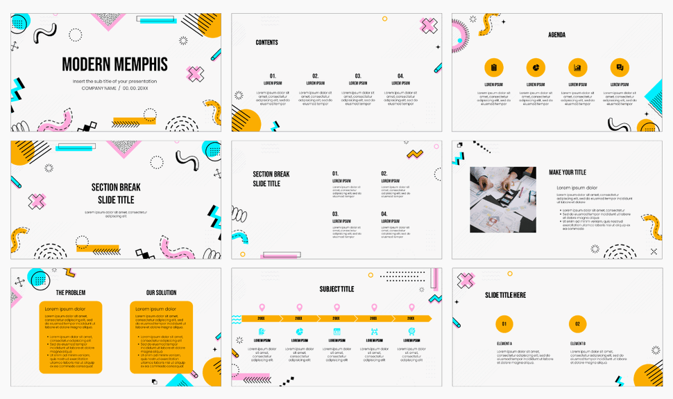 Modern Memphis Free Google Slides Theme PowerPoint Template