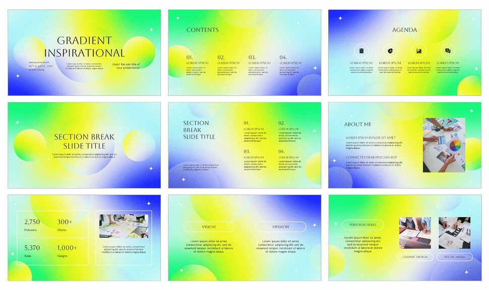 Gradient Inspirational Google Slides Theme PowerPoint Template