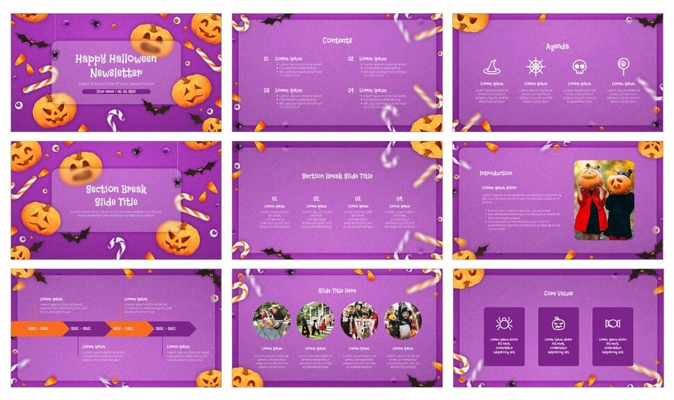 Happy Halloween Newsletter Google Slides PowerPoint Templates