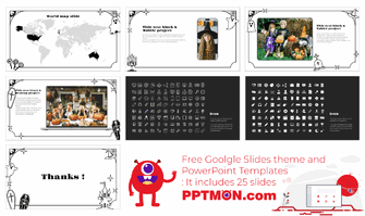 Halloween Greetings-Trick or Treat Google Slides PPT Templates