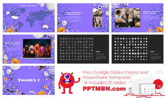 Cute Halloween Stickers Free Google Slides PowerPoint Templates