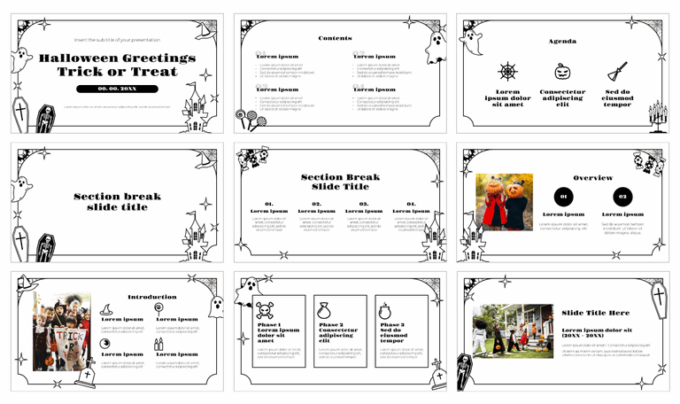 Halloween Greetings-Trick or Treat Google Slides PPT Templates