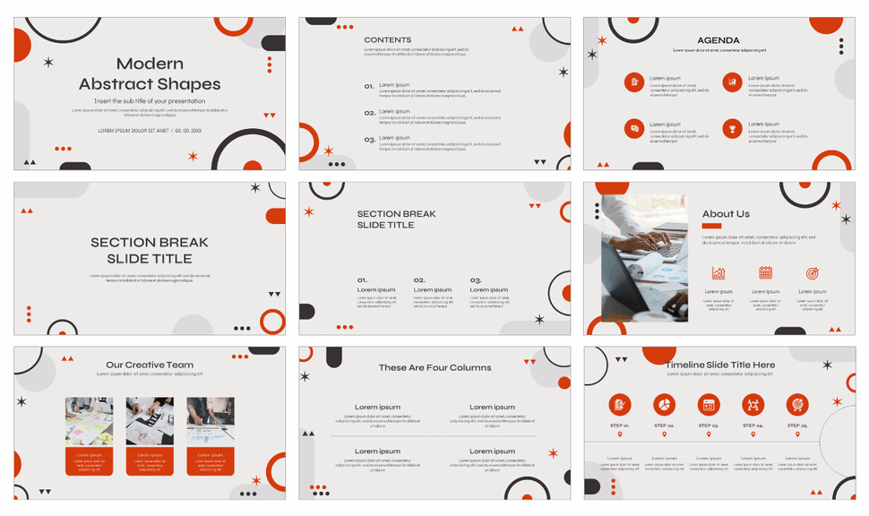 Modern Abstract Shapes Free Google Slides PowerPoint Templates