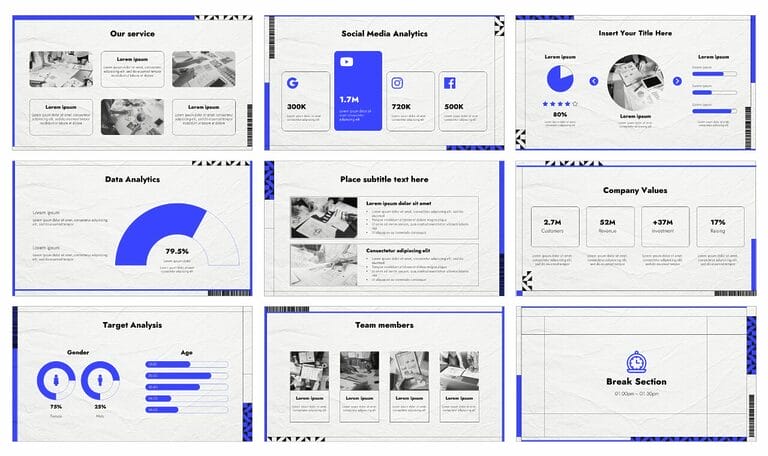 Simple Geometric Style Conference Google Slides PPT Templates