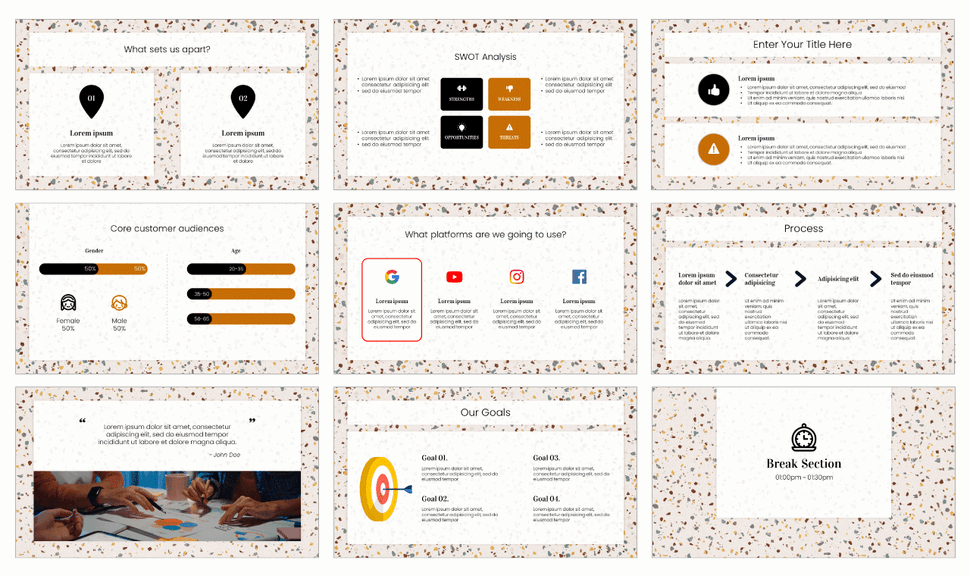 Elegant Terrazzo Free Google Slides Theme PowerPoint Templates