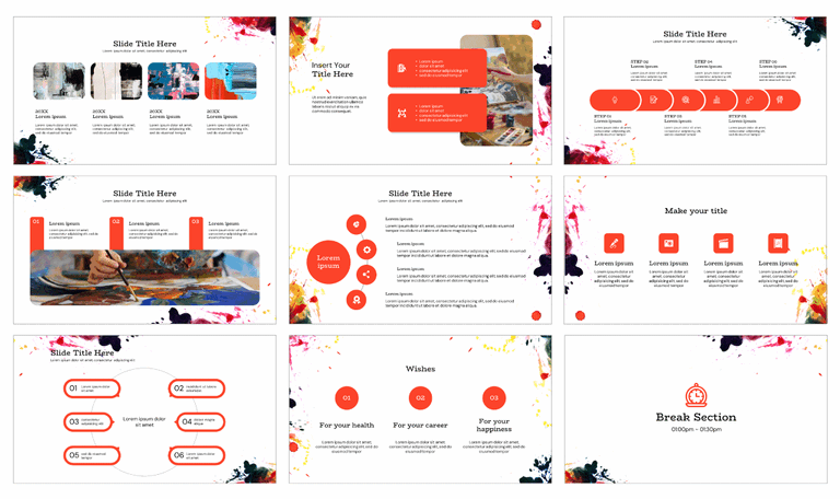 Middle School Watercolor Project Google Slides PPT Templates