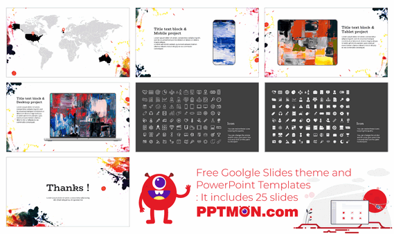 Middle School Watercolor Project Google Slides PPT Templates