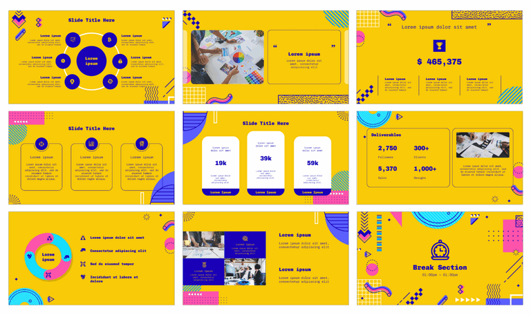Abstract Memphis Background Google Slides PowerPoint Template
