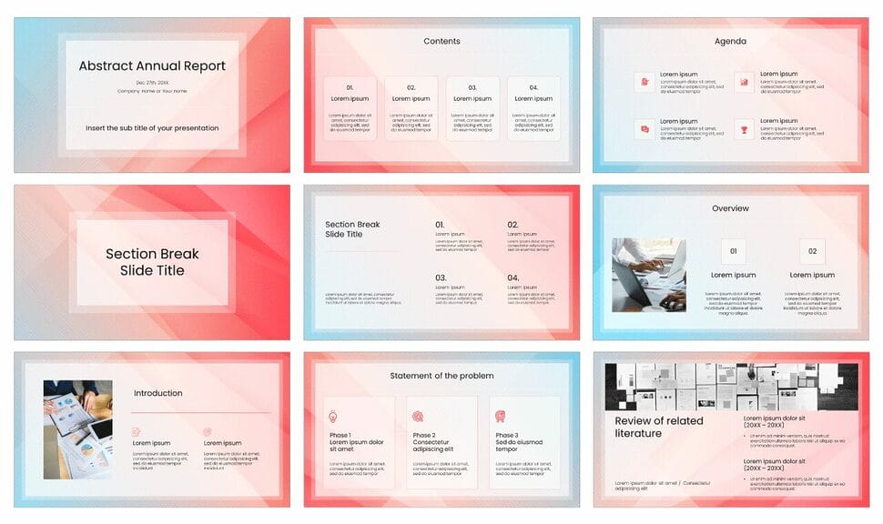 Abstract Annual Report Google Slides Theme PowerPoint Template