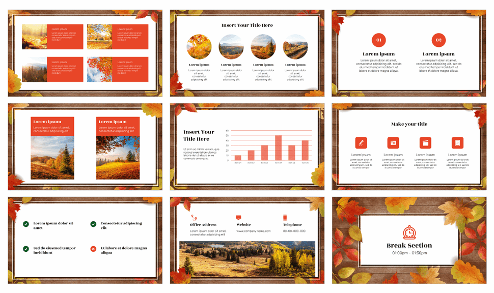 Watercolor Fall Leaves Free Google Slides PowerPoint Templates