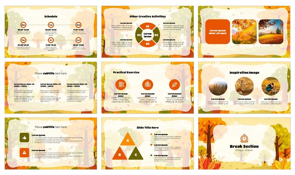 Beautiful Autumn Scenery Google Slides PowerPoint Templates