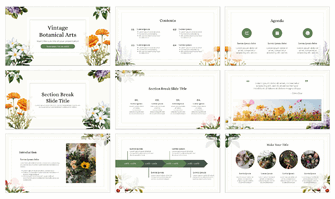 Vintage Botanical Arts Google Slides Theme PowerPoint Template