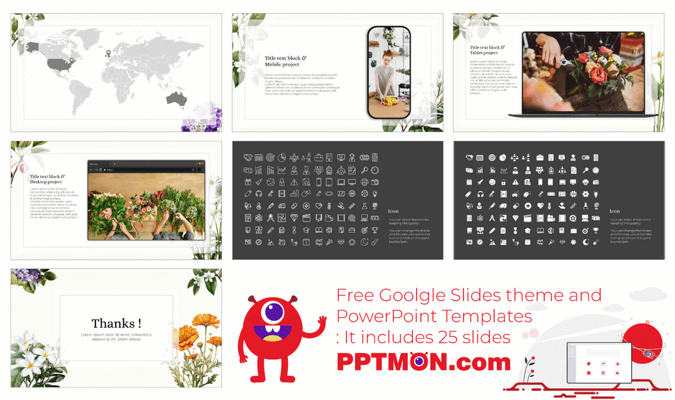 Vintage Botanical Arts Google Slides Theme PowerPoint Template