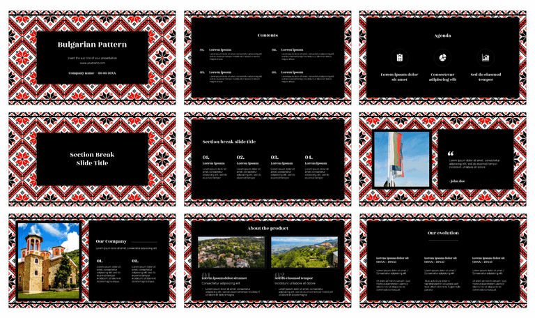 Bulgarian Pattern Presentation Templates - Google Slides & PPT