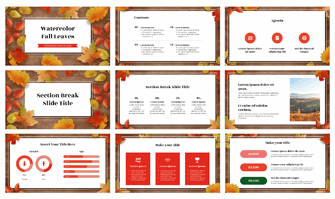Watercolor Fall Leaves Free Google Slides PowerPoint Templates