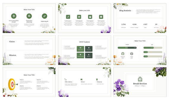 Vintage Botanical Arts Google Slides Theme PowerPoint Template