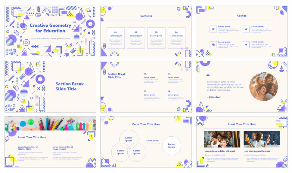 Creative Geometry for Education Google Slides PPT Templates