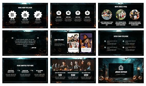 Scary Halloween Invitations Google Slides PowerPoint Templates