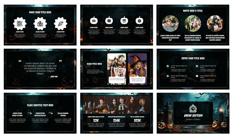 Scary Halloween Invitations Google Slides PowerPoint Templates