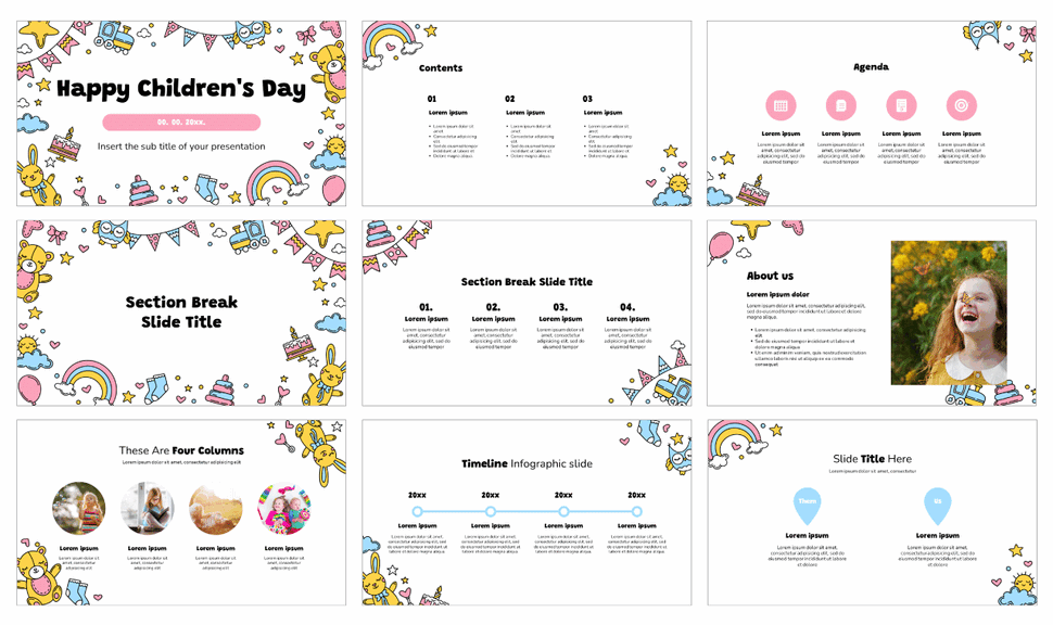 Happy Childrens Day Google Slides Theme PowerPoint Template