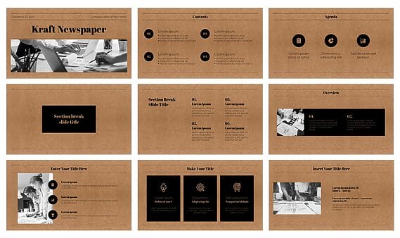 Kraft Newspaper Presentation Templates - Google Slides & PPT