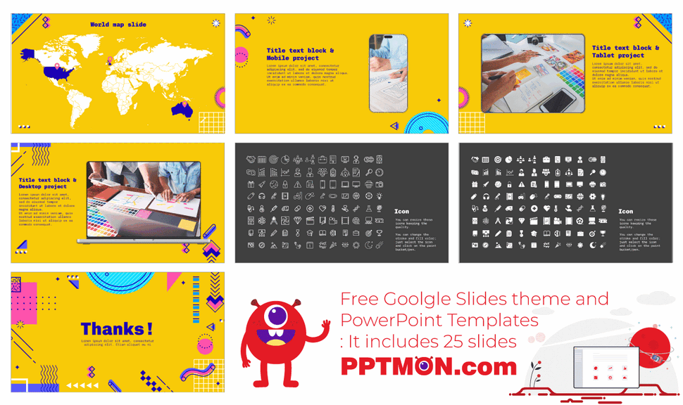 Abstract Memphis Background Google Slides PowerPoint Template