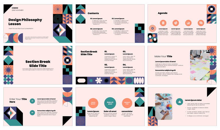 Design Philosophy Lesson Google Slides PowerPoint Templates