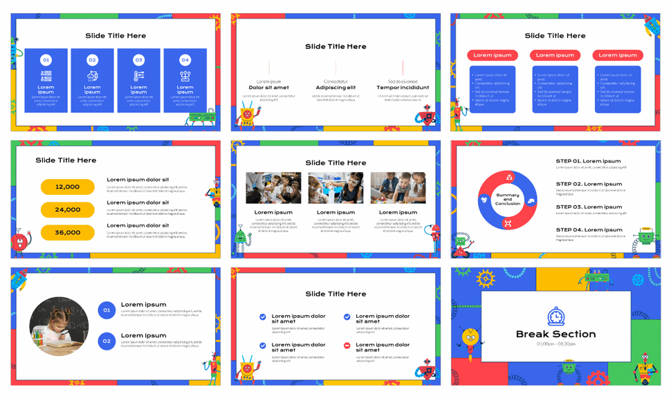 Cute Robot for Education Google Slides PowerPoint Templates