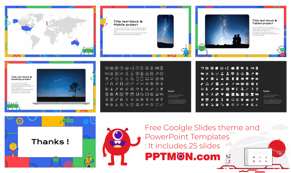 Cute Robot for Education Google Slides PowerPoint Templates
