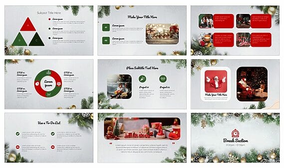 Festive Christmas Background Google Slides PowerPoint Template