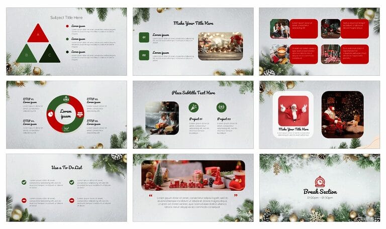 Festive Christmas Background Google Slides PowerPoint Template