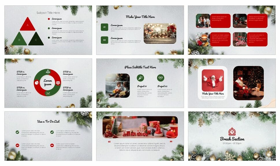 Festive Christmas Background Google Slides PowerPoint Template