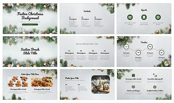 Festive Christmas Background Google Slides PowerPoint Template