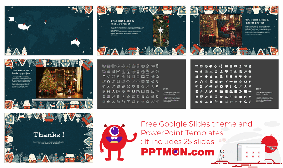 Merry Christmas and Happy New Year Google Slides Templates