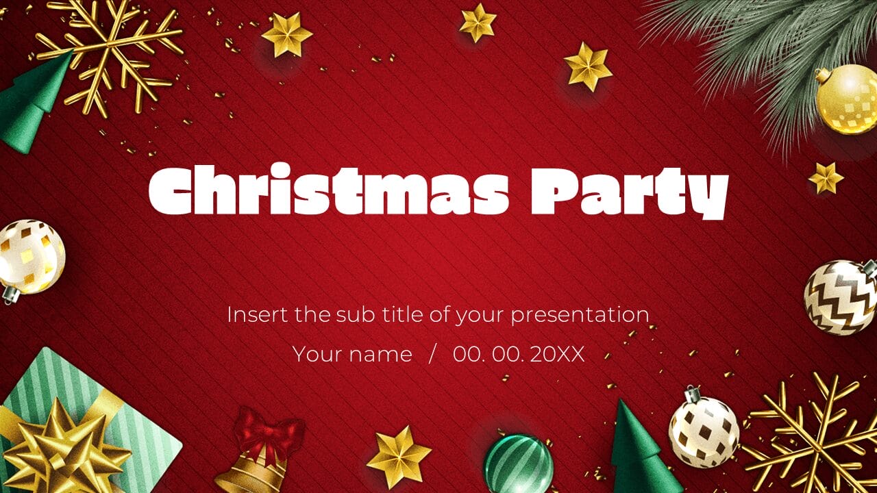 Christmas Party Free Presentation Templates - Google Slides PPT