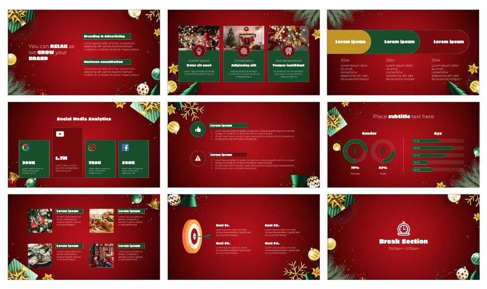Christmas Party Free Presentation Templates - Google Slides PPT