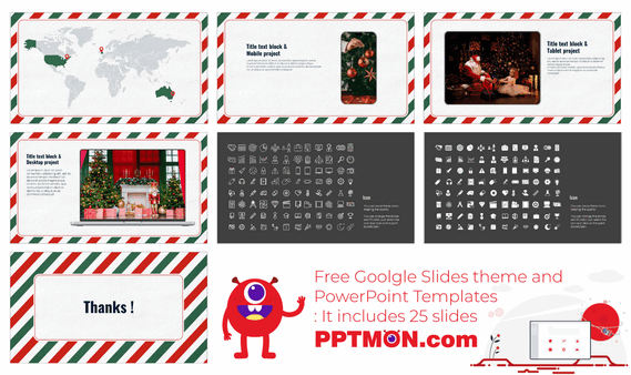 Christmas Raffle Ticket Google Slides Theme PowerPoint Template
