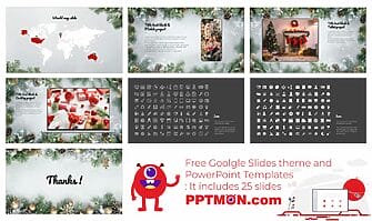 Festive Christmas Background Google Slides PowerPoint Template